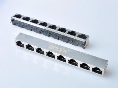 China HULYN Very low profile, Shielded RJ45 Modular Jack, Through Hole Type, 1x8,with LEDs， for sale