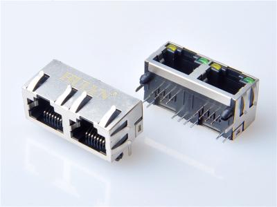 China HULYN Very low profile, Shielded RJ45 Modular Jack, Through Hole Type, 1x2,with LEDs， for sale