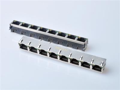 China HULYN Very low profile, Shielded RJ45 Modular Jack, Through Hole Type, 1x8,with LEDs， for sale