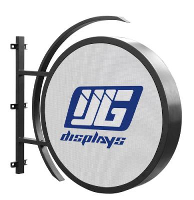 中国 LEDスクリーンP4.7モジュールの棒のための二重味方されたデジタル円LEDのロゴの印を取付ける壁 販売のため
