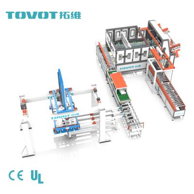 China Labor Saving Automated Packing Line 8-12boxes/min For SPC LVT WPC Flooring Production Line for sale