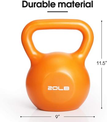Cina Peso arancio inferiore di gomma Kettlebell dell'ampia maniglia per il braccio di formazione che di sollevamento, il centro, gamba in vendita