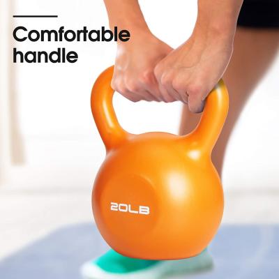 Cina Peso arancio inferiore di gomma Kettlebell dell'ampia maniglia per il braccio di formazione che di sollevamento, il centro, gamba in vendita