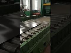 factory visiting, the stainless steel plate workshop and see the steel coil be cut into plate