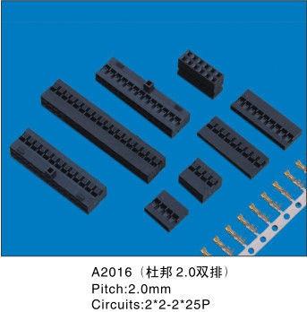 China 2.0mm spacing 50 Pins Dupont Board To Cable Connectors Wire To Board AU Plated for sale