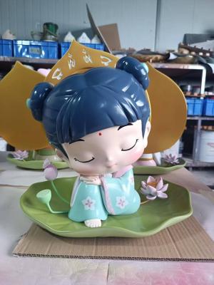 중국 만화 유리섬유 조각상 실내 장식 만화 애니메이션 실내 애니메이션 동상 사용자 지정 핑크 판매용