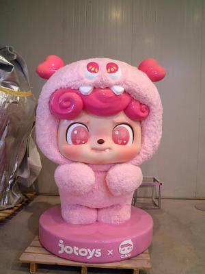 China Hot selling art indoor and outdoor plush sculptures custom fiberglass flocking cartoon character sculptures suitable for home lobby villa decoração de hotel de escritório à venda