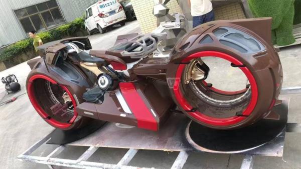 Quality Luminous Motorcycle Disney-themed Decorative Sculpture for Public Spaces, Suitable for Scenic Areas and Outdoor Placement, Made of Cast Copper, Stainless Steel and FRP (Fiberglass Reinforced Plastic) for sale