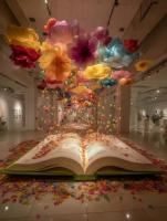 Quality Custom-made Art Installations for Large Flower Pendant Original Indoor Display & for sale