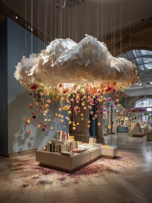 China Custom-made Art Installations for Large Flower Pendant Original Indoor Display & Public Space (for Festivals and Store Anniversaries for sale