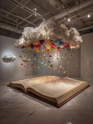 China Custom-made Art Installations for Large Flower Pendant Original Indoor Display & Public Space (for Festivals and Store Anniversaries for sale