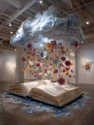 China Custom-made Art Installations for Large Flower Pendant Original Indoor Display & Public Space (for Festivals and Store Anniversaries for sale