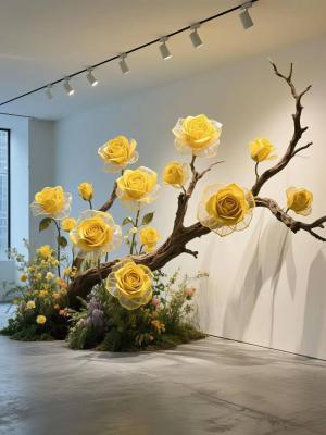 China Interior decoration for festivals, floral installations, artificial flower landscapes, window displays in Nai Garden style, wedding arrangements, and photo check-in spots for popular online stores for sale