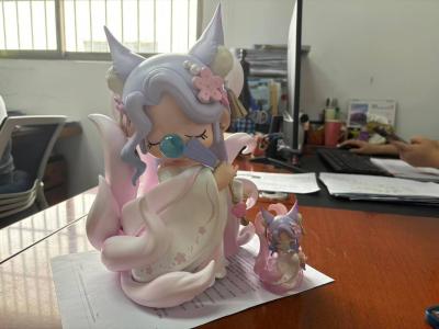 중국 합액 9꼬리 여우 "루오라이" 만화 소녀 3D 프린트 어셈블리 키트 - 데스크톱 장식, 선물, 상점 장식, 귀여운 중국 스타일 판매용