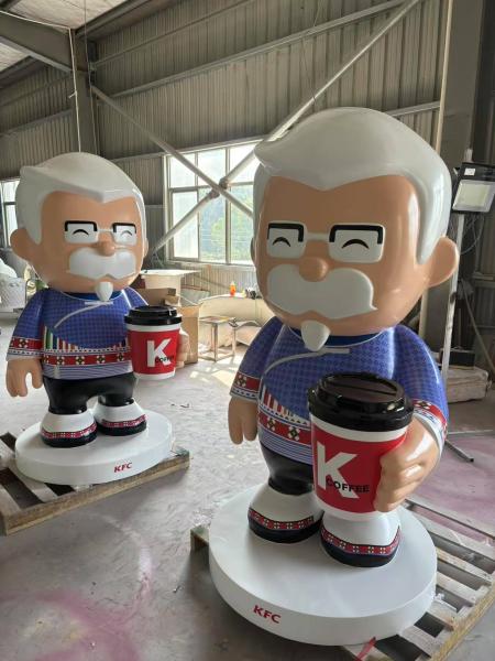 Quality KFC FRP Sculptures - Corporate Image IP for Chain Store Check-in Dolls for sale