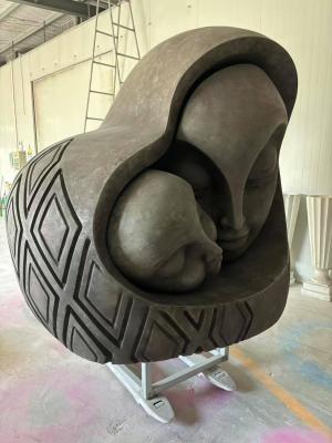 China FRP art sculpture "Heart to Heart" with modern art design style for placement in public space art. for sale