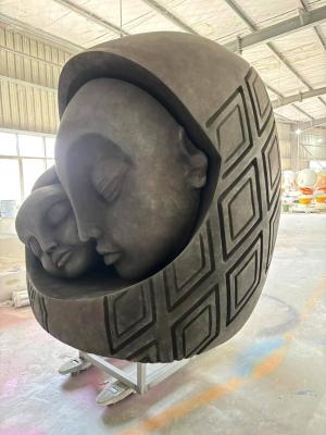 China FRP art sculpture "Heart to Heart" with modern art design style for placement in public space art. for sale