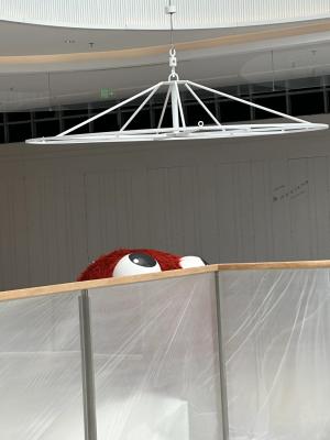 China FRP Fluffy Sculpture Creative Check-in Doll Store Plush Toy IP Customization for sale