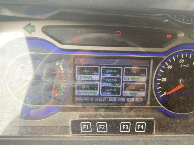 Sany mobile crane in operational position with extended outriggers