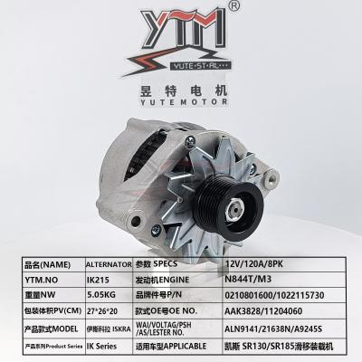 China 12V 120A 8PK Alternator  For CASE SR130 SR185 Skid Steer Loader N844T/M3 Engine  AAK3828 11204060 for sale