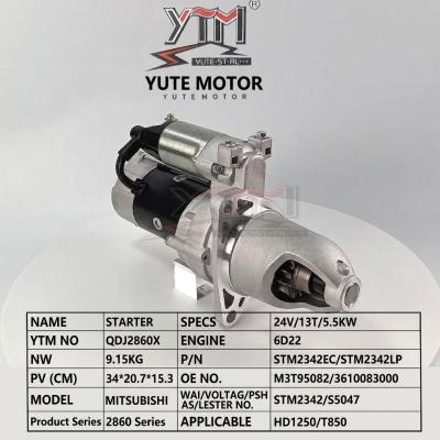 China 24V 5.5KW 11T Starter QDJ2860X STM2342EC STM2342LP M3T95082 3610083000 STM2342 for Mitsubishi 6D22 Kato HD1250 T850 for sale