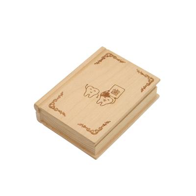 Cina Cassa per denti per bambini in legno, porta denti, scatola per denti in legno per regali per neonati in vendita