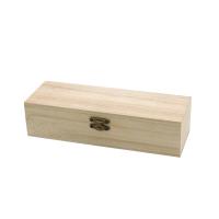 China Solid Wood Wine Box with Hinged Lid for Single Bottle for sale