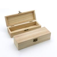 China Solid Wood Wine Box with Hinged Lid for Single Bottle for sale