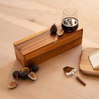 China Solid Wood Wine Box with Hinged Lid for Single Bottle for sale