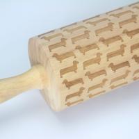 China Star Pattern Solid Wooden Baking Tools Bakers Wooden Dough Roller for sale
