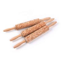 China Star Pattern Solid Wooden Baking Tools Bakers Wooden Dough Roller for sale
