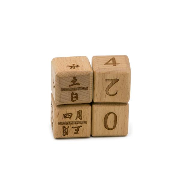 Modello laser Tabella di classificazione dei numeri in legno Cubo per bambini Blocchi di alfabeto giocattolo