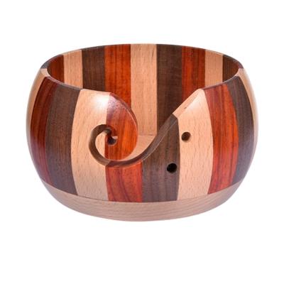 China Wooden Wool Weaving Bowl Retro Wooden Yarn Bowl for sale