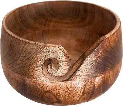 China Wooden Wool Weaving Bowl Retro Wooden Yarn Bowl for sale
