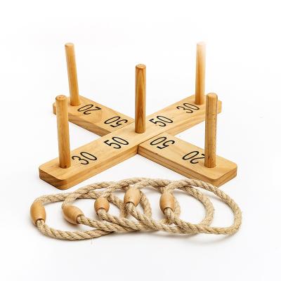 China wooden ring toss set wooden outer door game set for sale