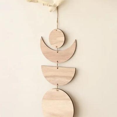 China Creative Sun and Moon wooden pendant retro style decorations for sale