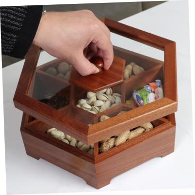 China Customized Box Divided Multi-Function Wedding Dried Fruit Nuts Crackers Food Cookies Snack Hexagon for sale