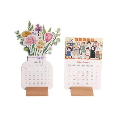 China Wooden Blocks Calendar Business Card  Base Wooden Craft Decoration for Home Office Desk (Natural Wood Calendar) for sale