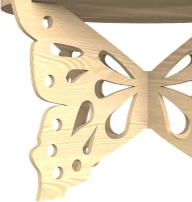 China Customized Cake Stand Rustic Serving Platter Easy Clean Butterfly Shaped Base Decorative Wood Cake Holder Cake Rack for sale
