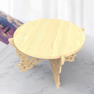 China Customized Cake Stand Rustic Serving Platter Easy Clean Butterfly Shaped Base Decorative Wood Cake Holder Cake Rack for sale