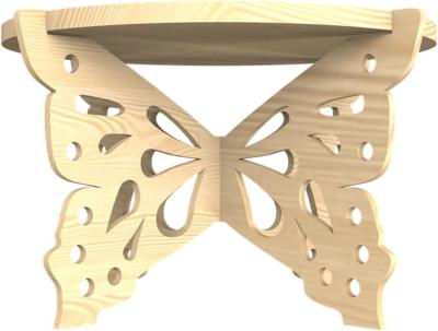China Customized Cake Stand Rustic Serving Platter Easy Clean Butterfly Shaped Base Decorative Wood Cake Holder Cake Rack for sale
