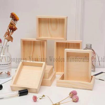 China Small Wooden Box Perfume Sample Display Wooden Sign Perfume Box Display Stand for sale