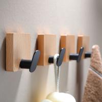 China Solid Wood Beech Wall Hook - Handmade Customizable Coat Hanger for sale
