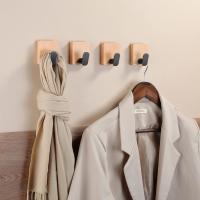 China Solid Wood Beech Wall Hook - Handmade Customizable Coat Hanger for sale
