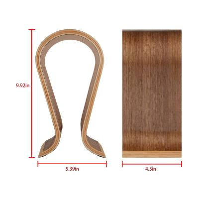 China Headphone stand U-shaped headset display stand walnut gaming display stand for sale