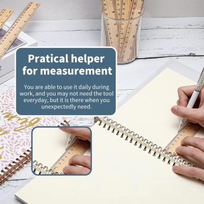 China High Quality 30cm Wooden Rulers Double Sided 2 Scale School Ruler Measuring For Home Student Office Use for sale