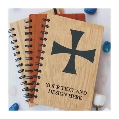China Customized Laser Engraving Wooden Cover Notebook Spiral Diary Planner for sale