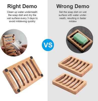 Cina Eco-friendly Rack per la conservazione del sapone in legno naturale Portapiatti per sapone in legno di bambù per bagno in vendita