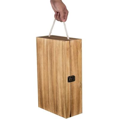 Cina Casalinghi Scatola regalo per whisky in legno Scatola doppia bottiglia di vino in vendita
