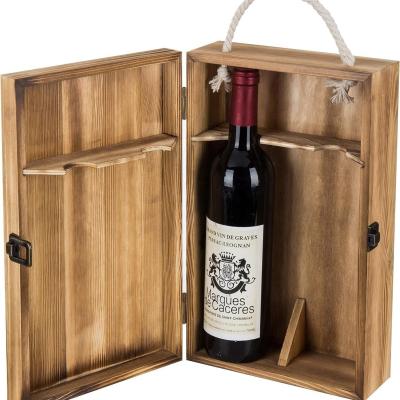 Cina Casalinghi Scatola regalo per whisky in legno Scatola doppia bottiglia di vino in vendita